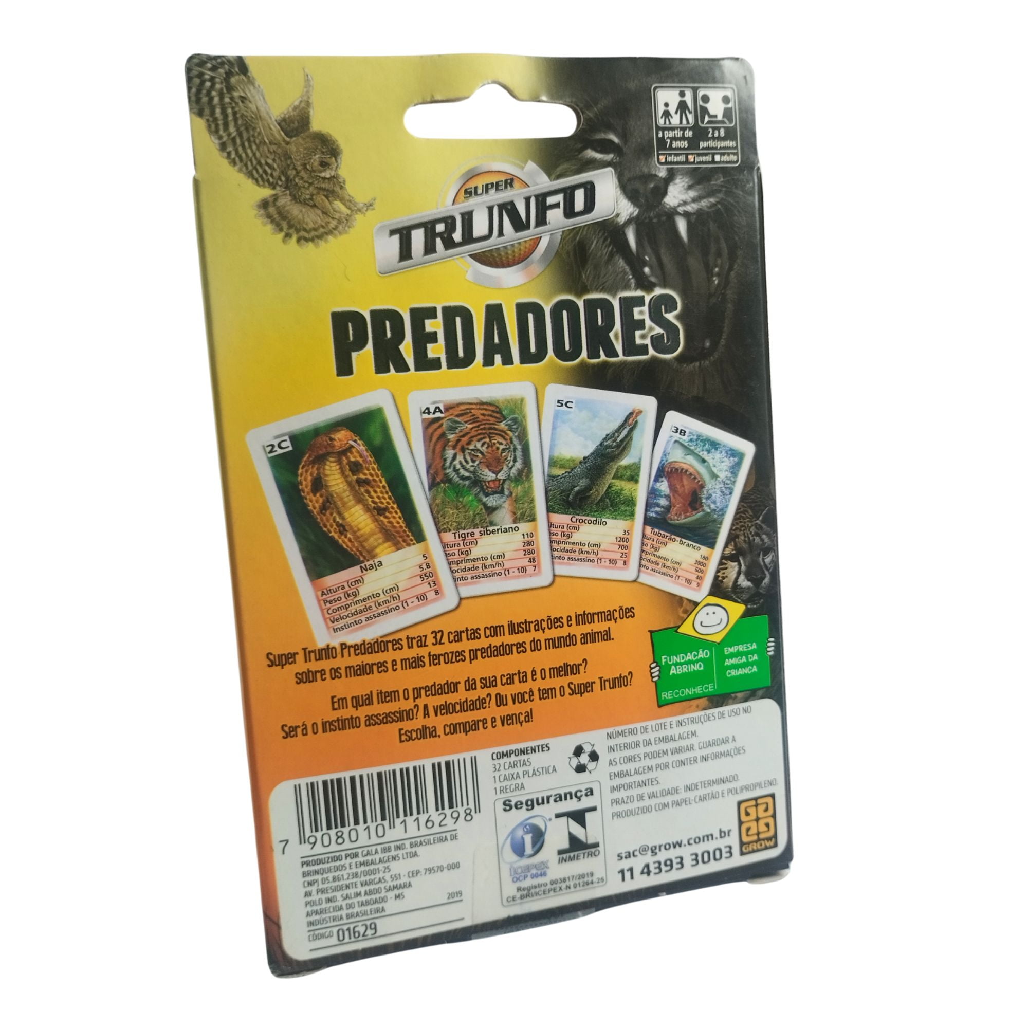 Jogo Super Trunfo Predadores - Bravo Jogos