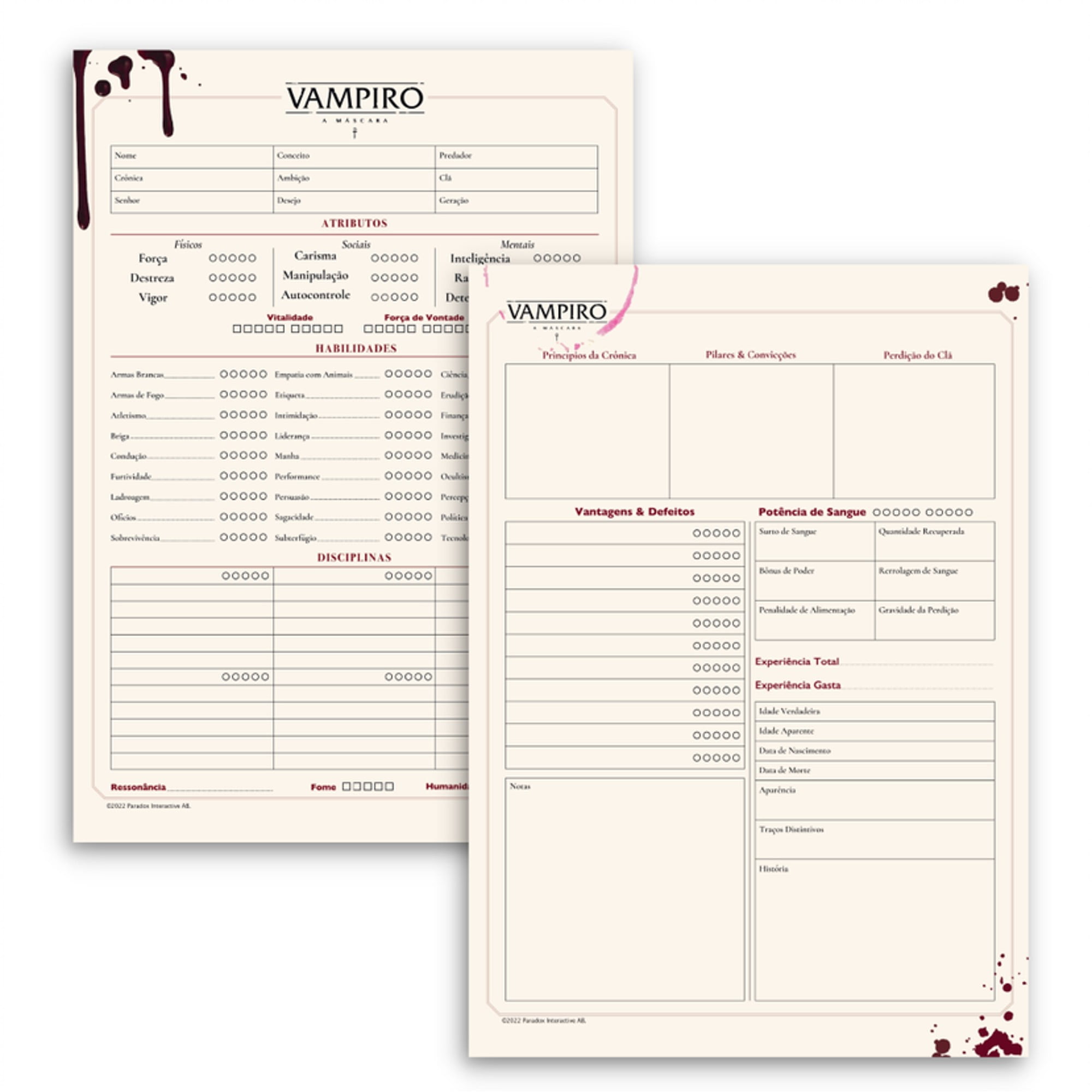 Vampiro: A Máscara - Ficha de Personagem